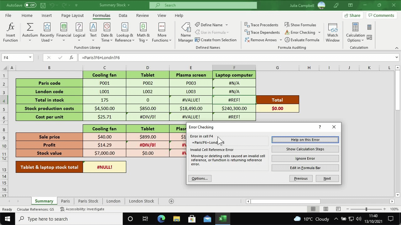 Excel 365 - Gestionarea erorilor și operațiuni cu date complexe - Docentix