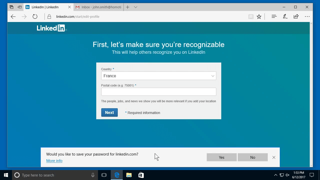 LinkedIn - Setarea unui profil - Docentix
