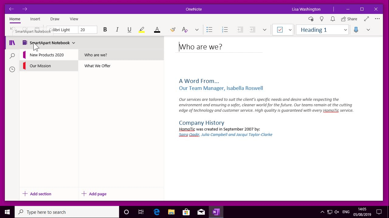 OneNote Windows 10 - Crearea și deschiderea carnetelor - Docentix