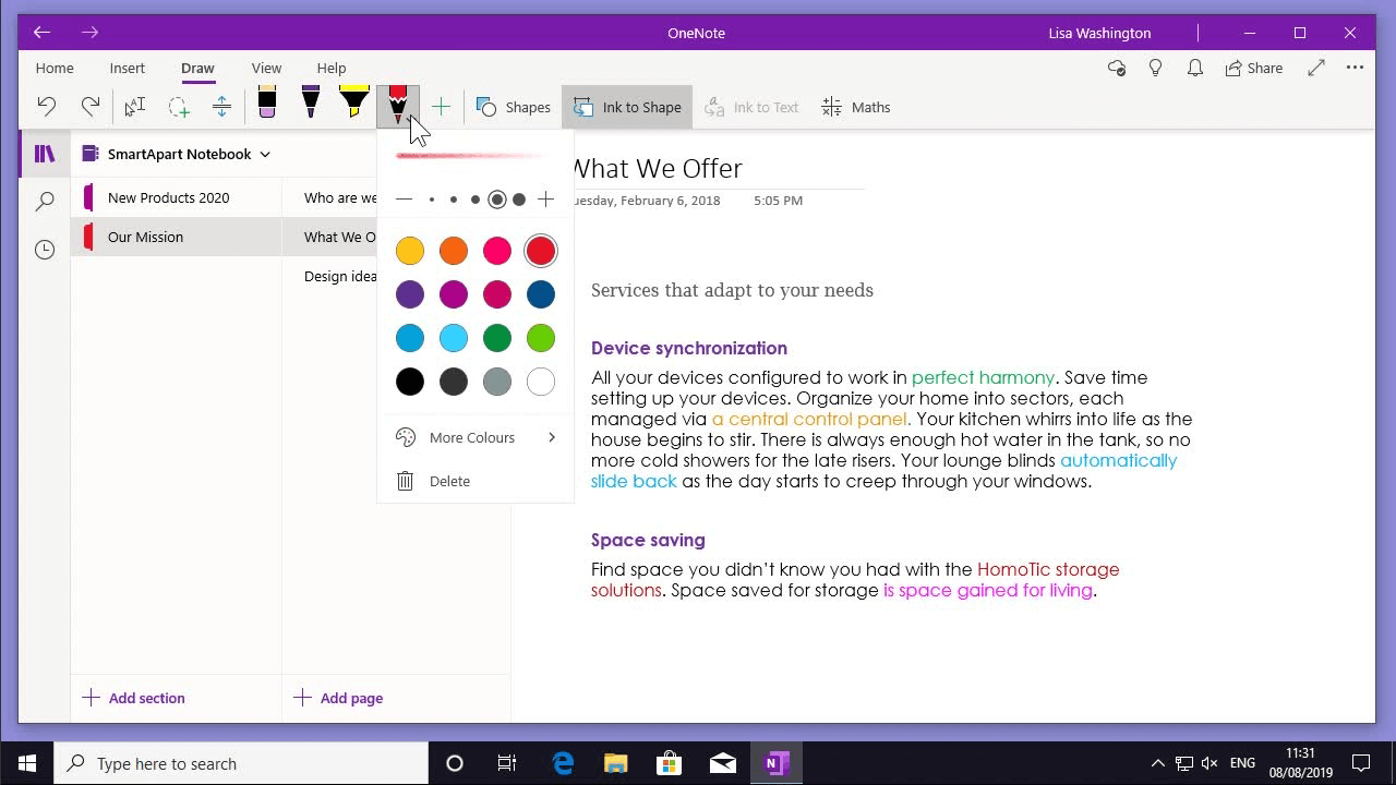 OneNote Windows 10 - Crearea și detalierea notelor - Docentix