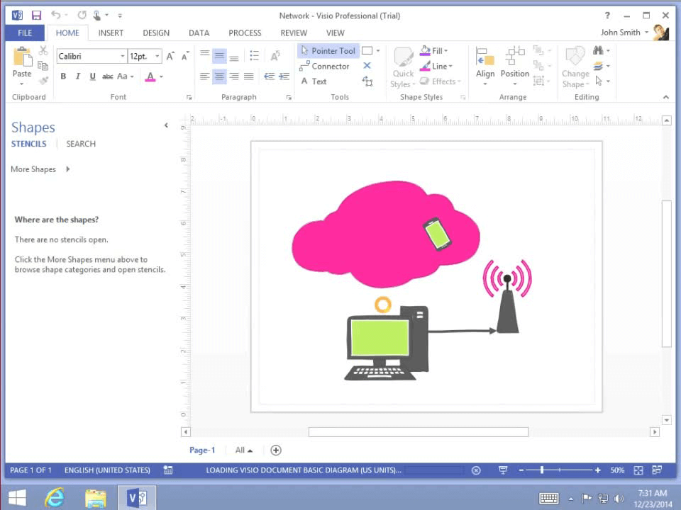 Visio 2013 - Inserarea formelor și a imaginilor - Docentix